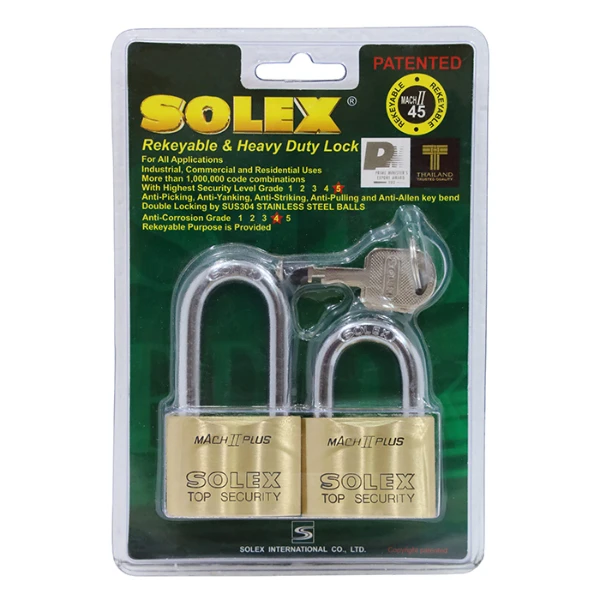 SOLEX Key Alike 2:1 MACH II 45, L45 mm. กุญแจคล้อง