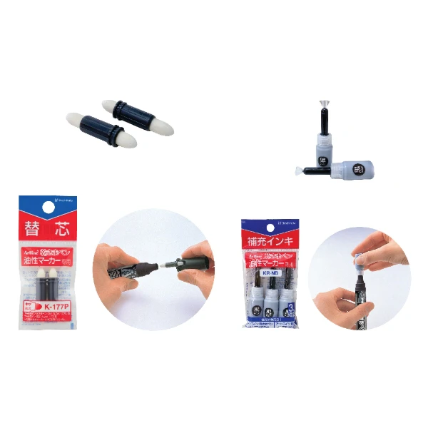 K-177N ปากกาเคมีอาร์ทไลน์ หัวกลม ใช้สำหรับเขียนบนแผ่นเพลท โลหะ พลาสติก ...