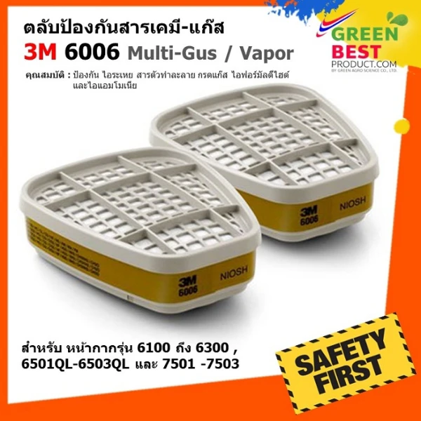 ตลับกรองป้องกันสารเคมี-แก๊ส 3M 6006