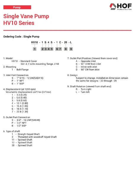 Pump HV10