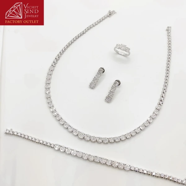 Illusion Diamond Setting Jewelry Set